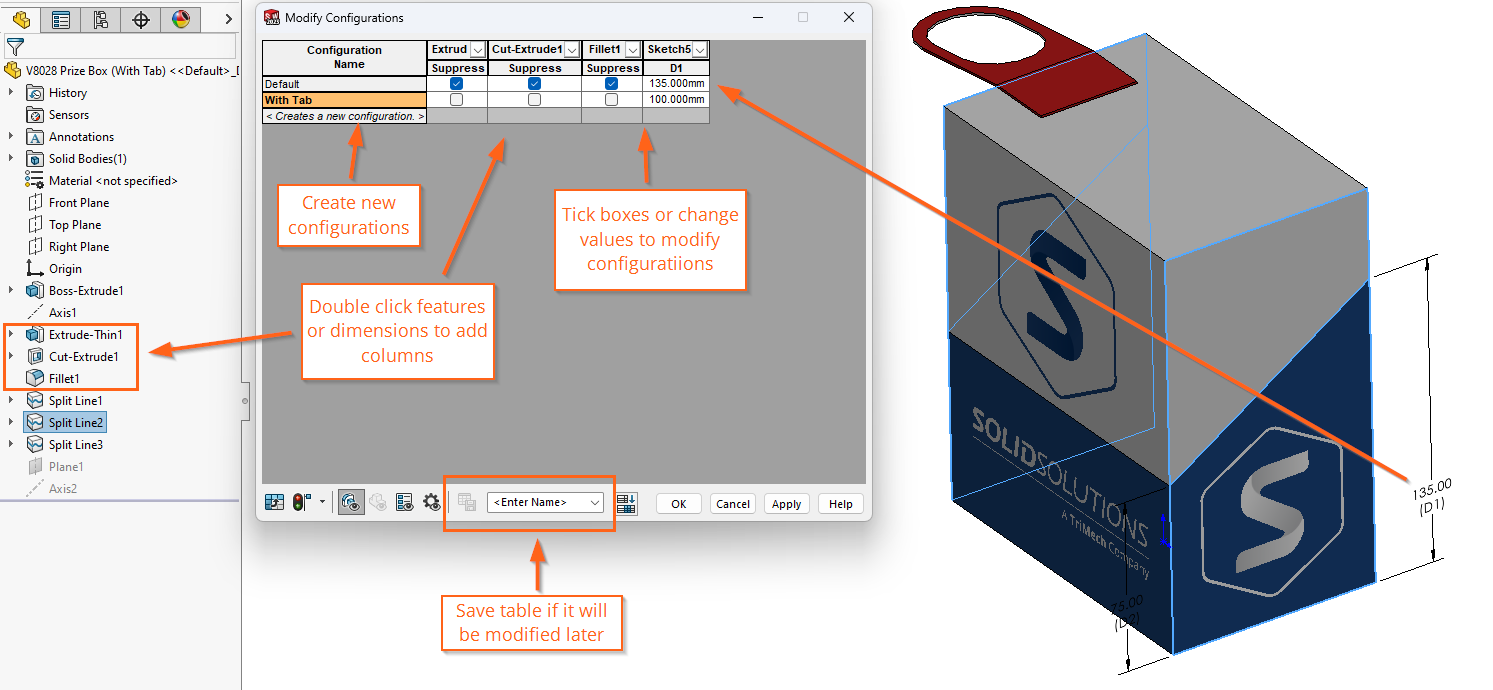 A Simple Guide to Using Configurations in SOLIDWORKS Parts and Assembl